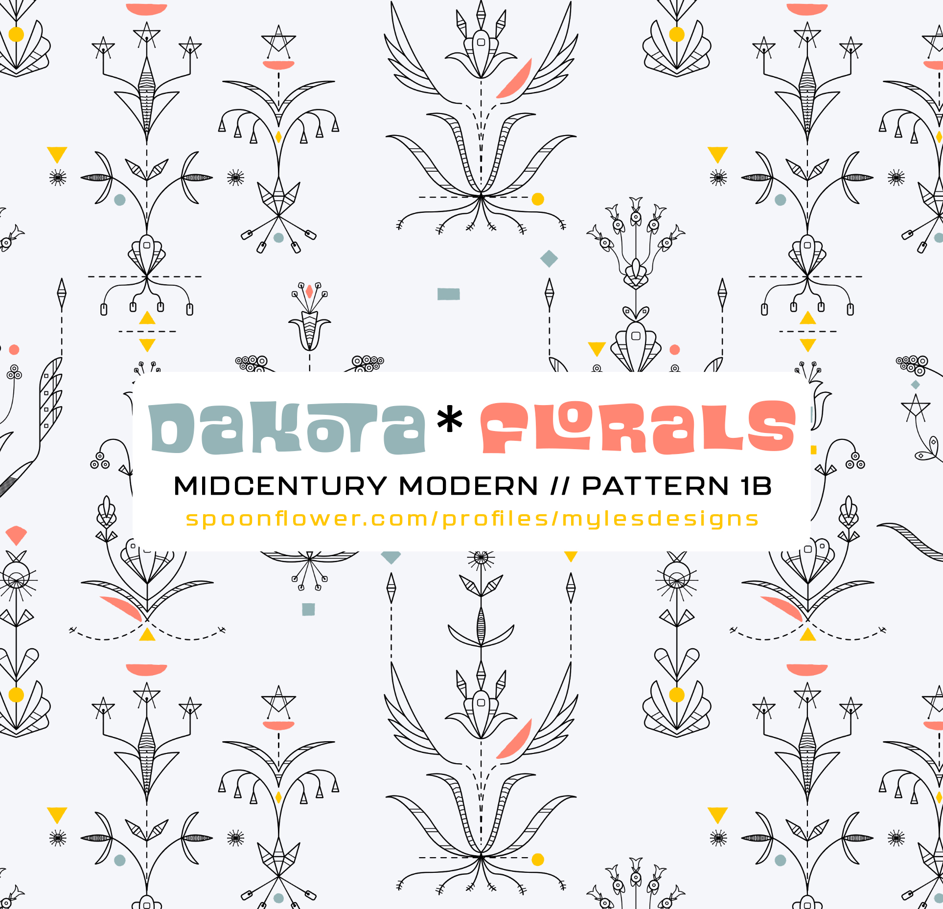 Fabric/Wallpaper Pattern - Midcentury Modern 1B (Dakota Floral) | The ...